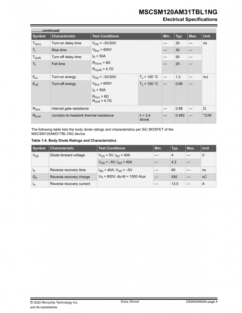 MSCSM120AM31TBL1NG datasheet page 4