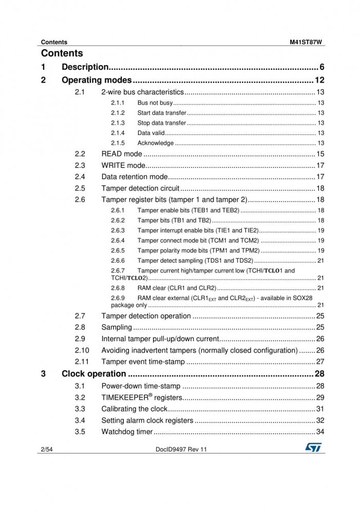 M41ST87WMX6TR datasheet page 2