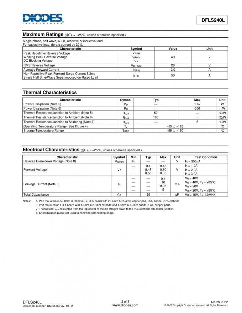 DFLS240L-7 datasheet page 2