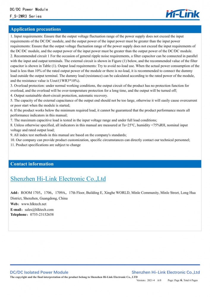 F0509S-2WR3L datasheet page 6