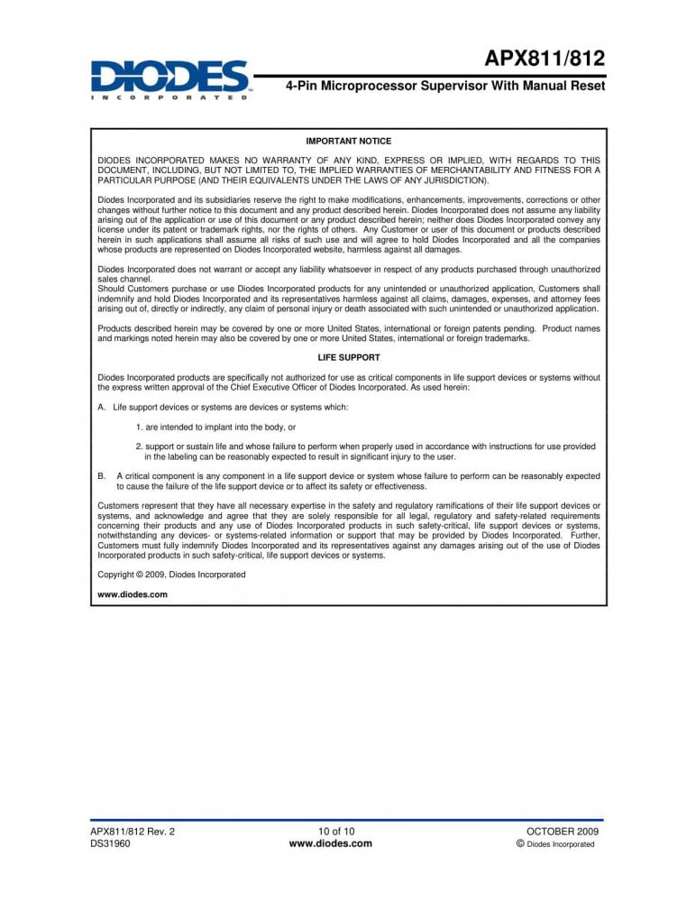 APX811 datasheet page 10