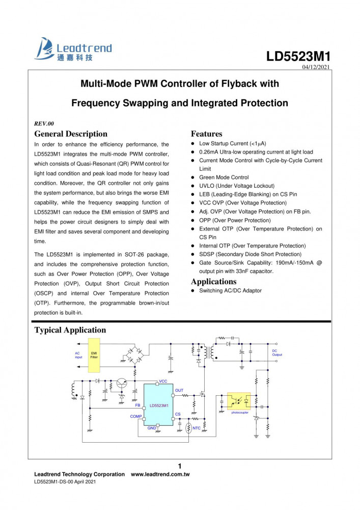 LD5523M1 datasheet page 1