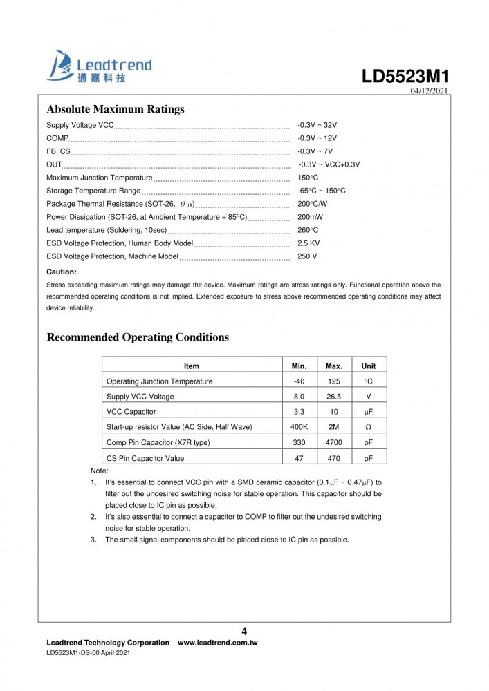 LD5523M1 datasheet page 4