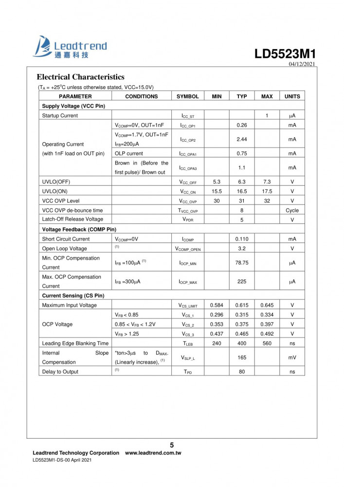 LD5523M1 datasheet page 5