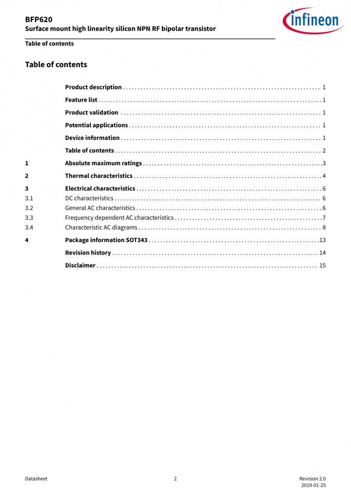 BFP620 datasheet page 2