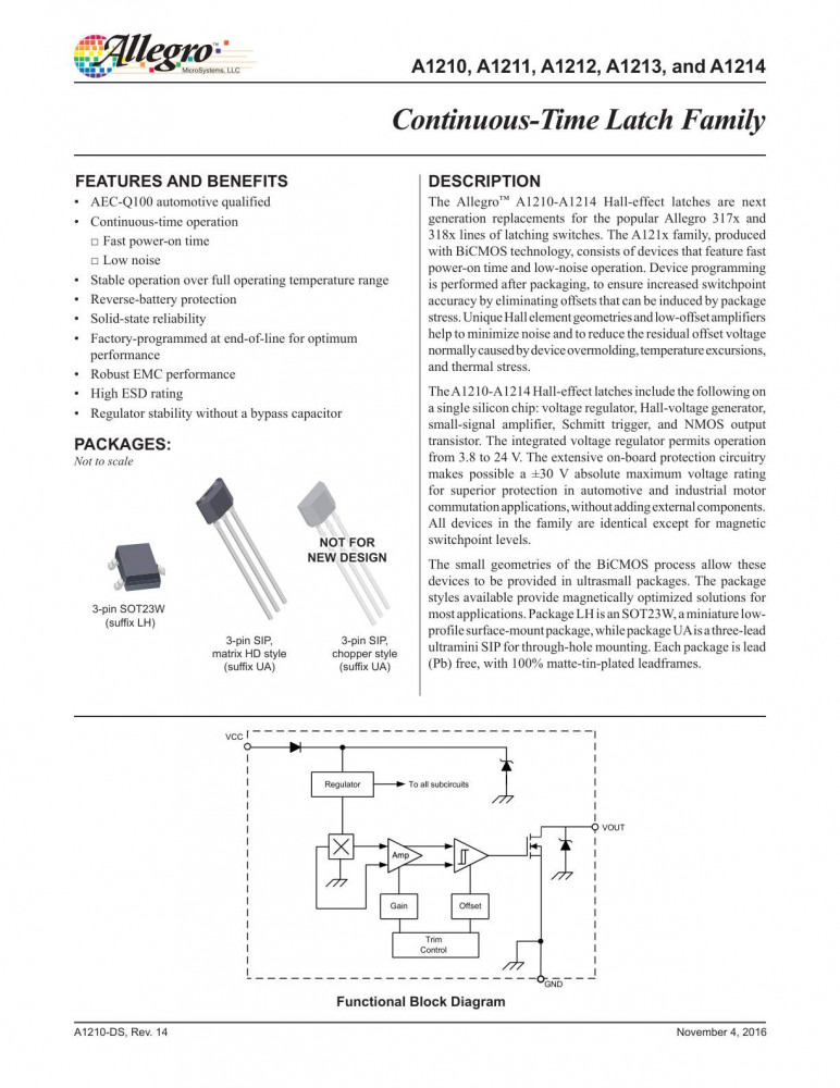 A1212LUA-T datasheet page 1