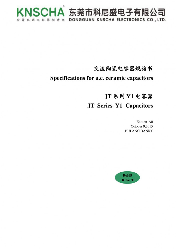 KNSCHA Y1 capacitor specification page 2