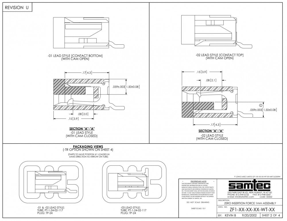 Samtec ZF1-04-02-T-WT technical drawing page 2