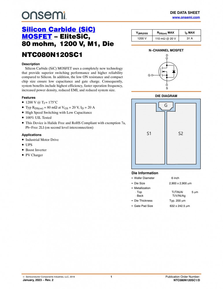NTC080N120SC1 document image, page 1