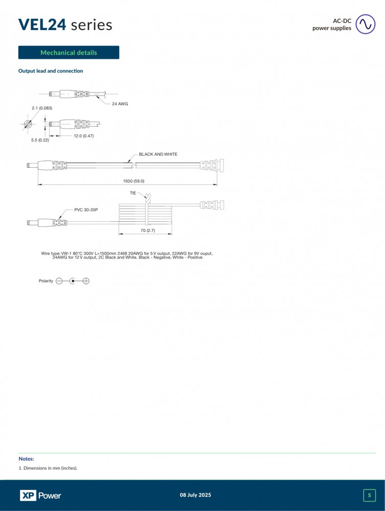 VEL24 series datasheet page 5