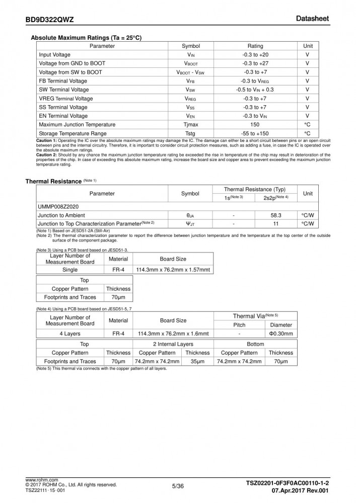 BD9D322QWZ-E2 datasheet page 5