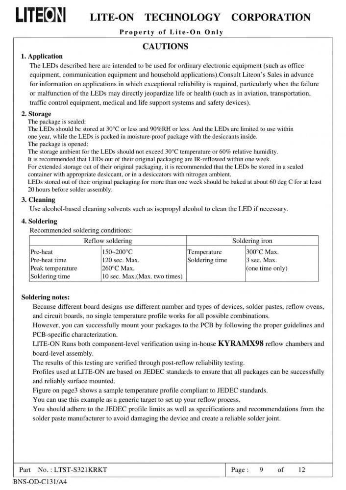 LTST-S321KRKT datasheet page 9