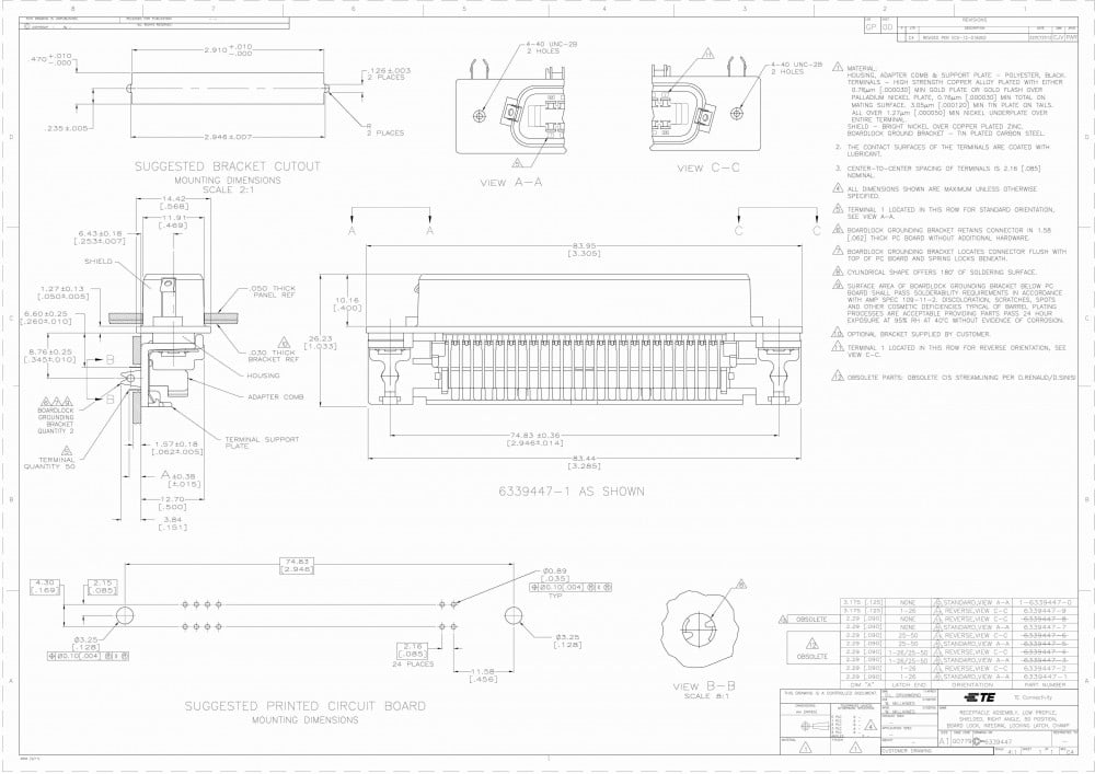 Technical document image for TE Connectivity 6339447-1