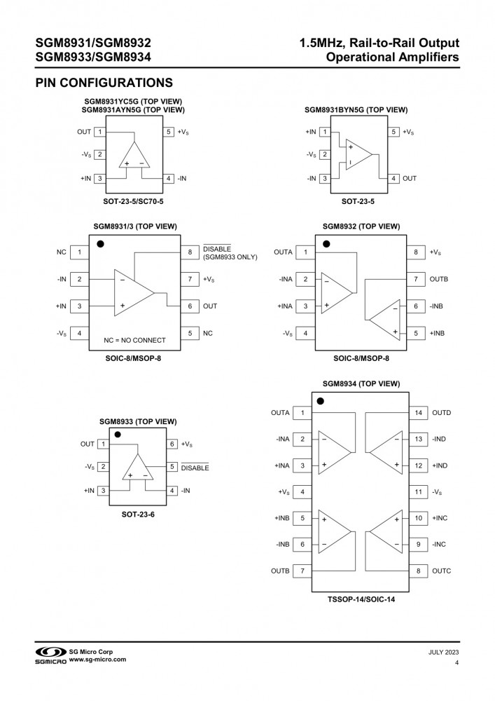 SGM8933 datasheet page 4