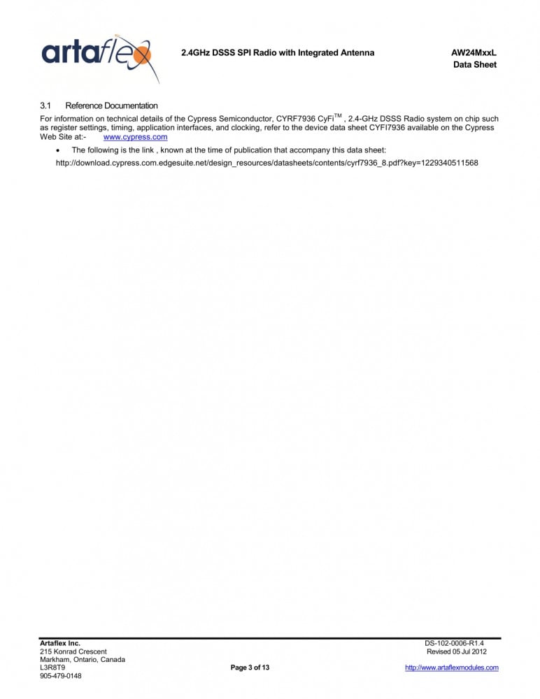 AW24MUFL-H2 datasheet page 3