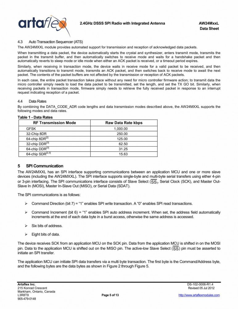 AW24MUFL-H2 datasheet page 5