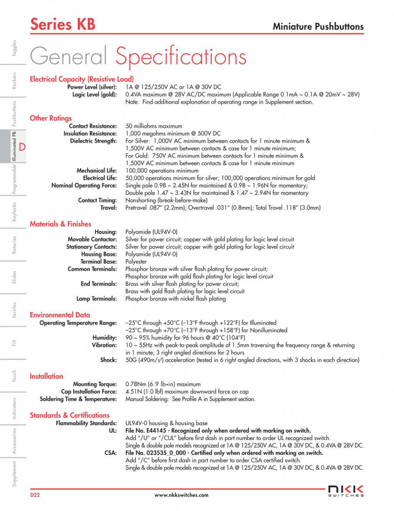 KB series technical document, page 1