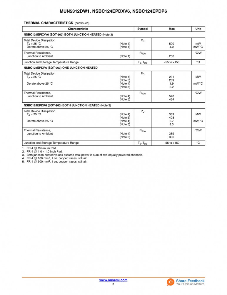 MUN5312DW1 datasheet page 3