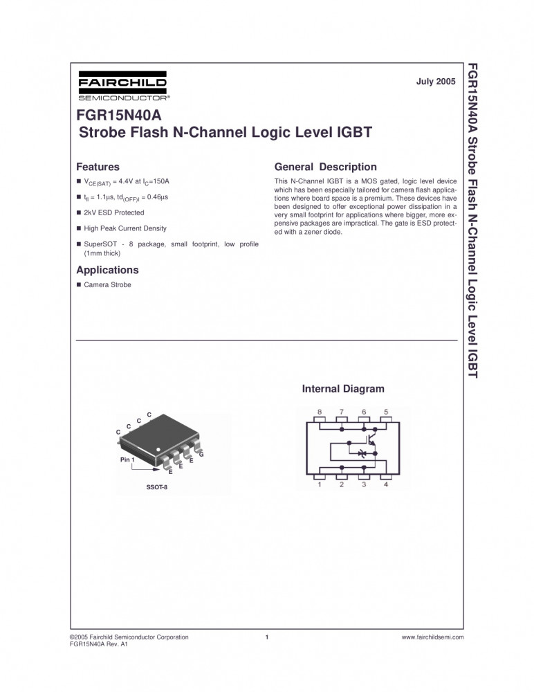 FGR15N40A datasheet page 1