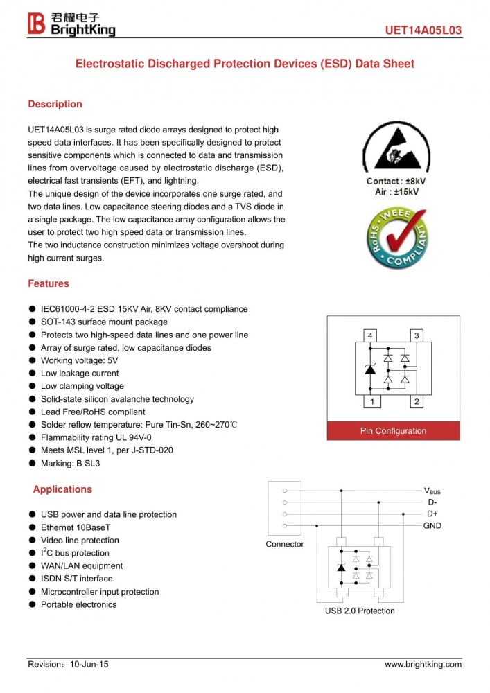 UET14A05L03-BK datasheet page 1