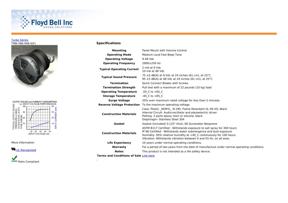 TMB-V86-948-S(F) product document page 1