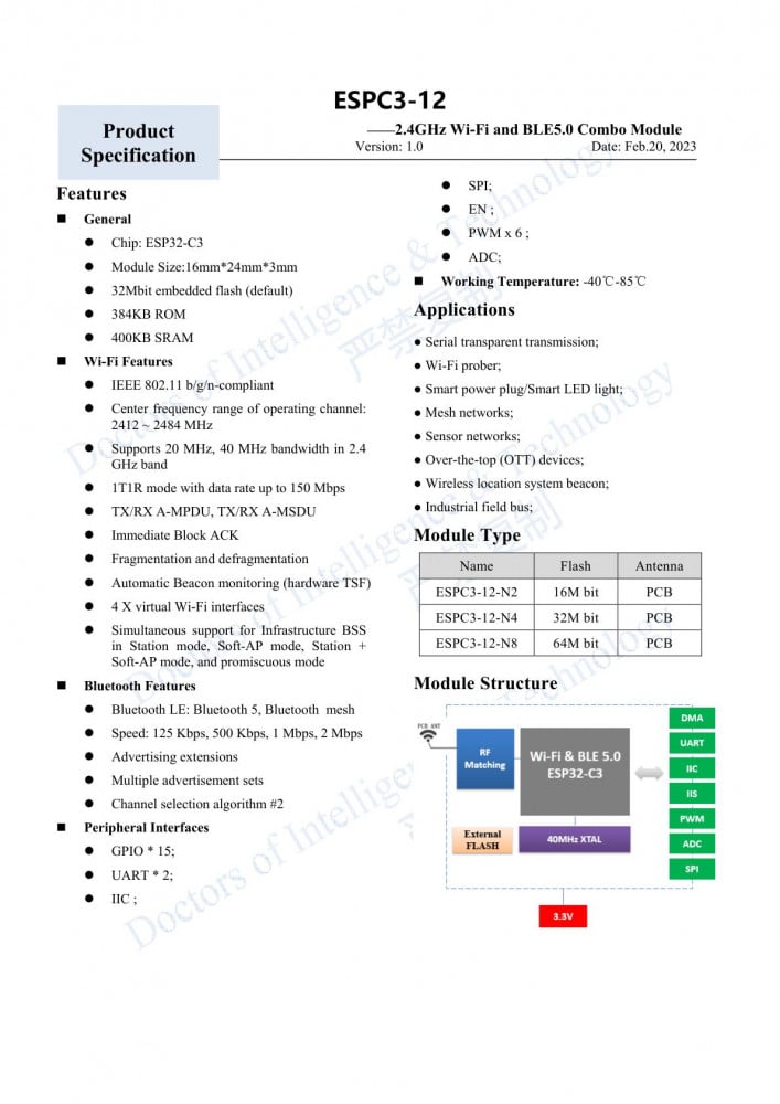 ESPC3-12-N4 datasheet page 1