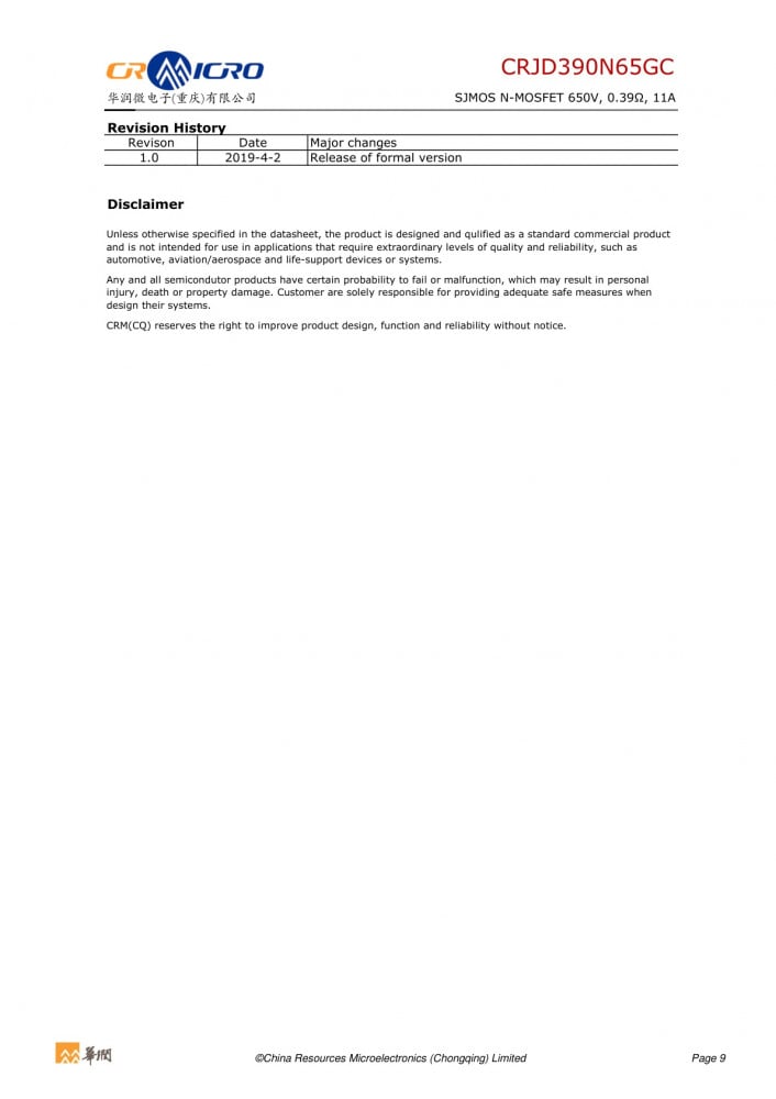 CRJD390N65GC datasheet page 9