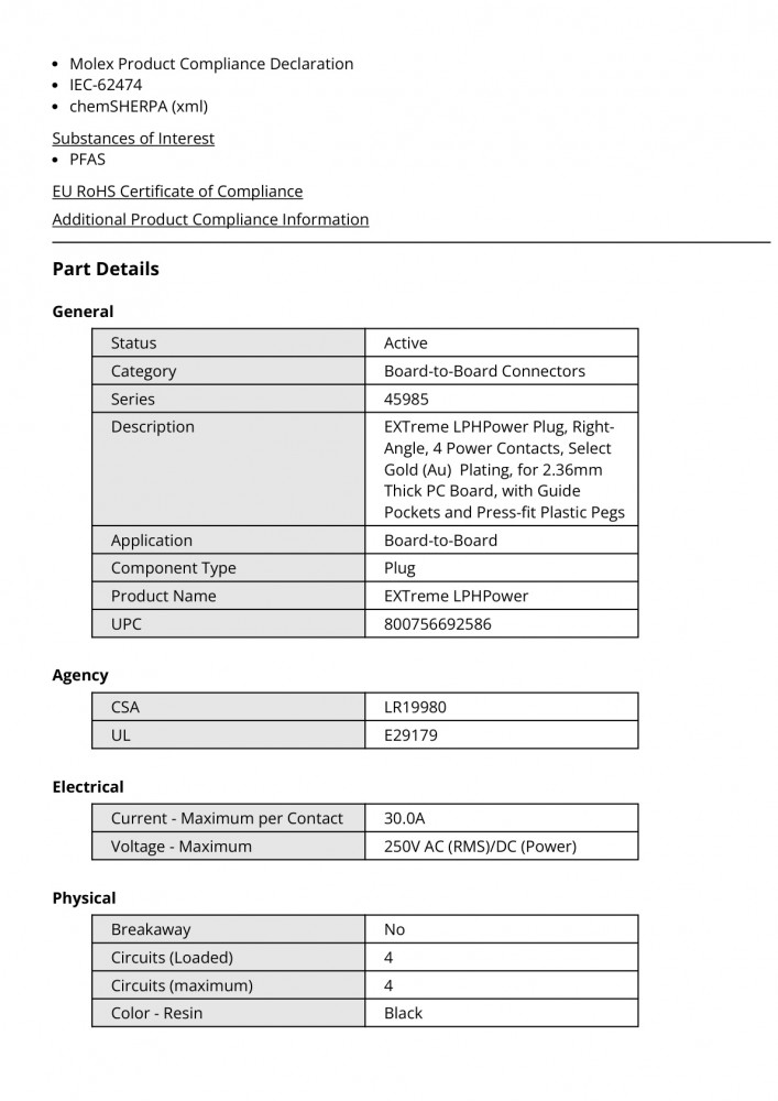 MOLEX 459854924 product documentation image 2