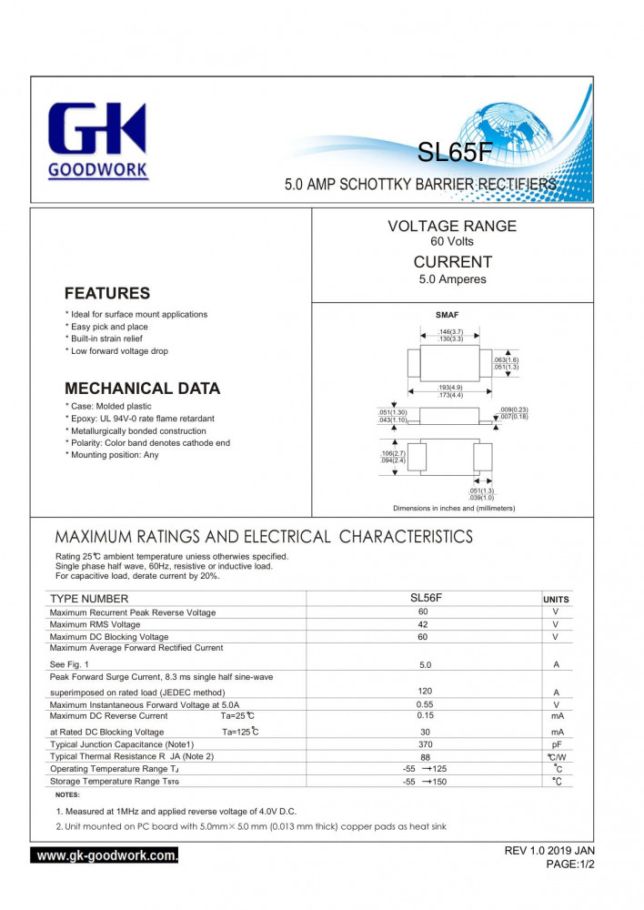 GOODWORK SL56F datasheet page 1