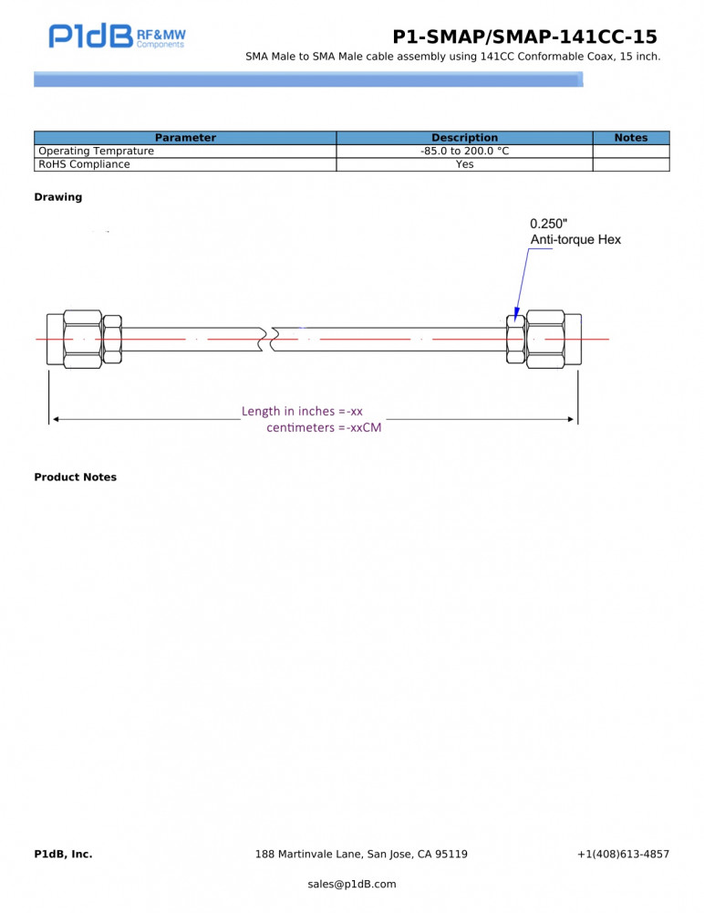 P1-SMAP/SMAP-141CC-15 product documentation image, page 2