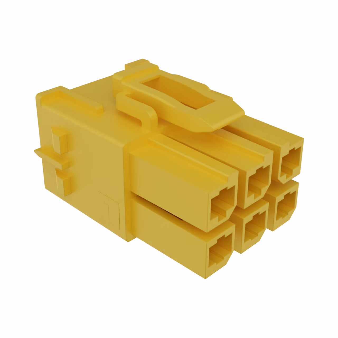 Mega-Fit ColorLock Tangless TPA-Capable Receptacle Housing, Dual Row, 6 Circuit, UL 94V-0, Glow-Wire Capable, Yellow for sale