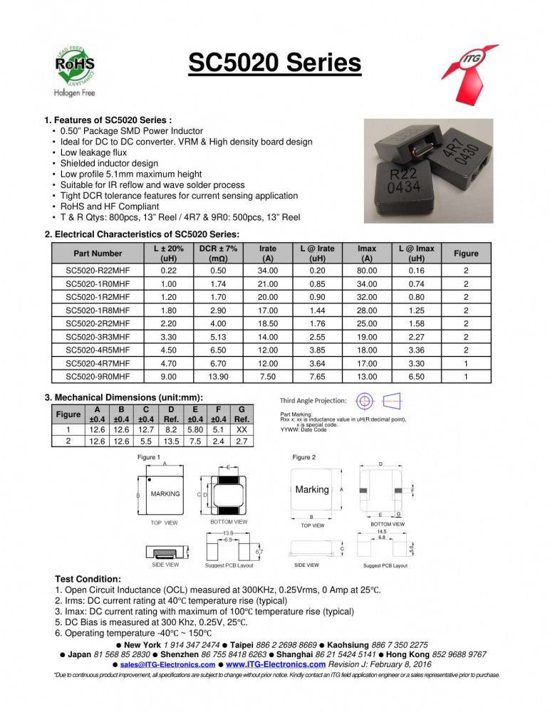 SC5020 series datasheet page 1
