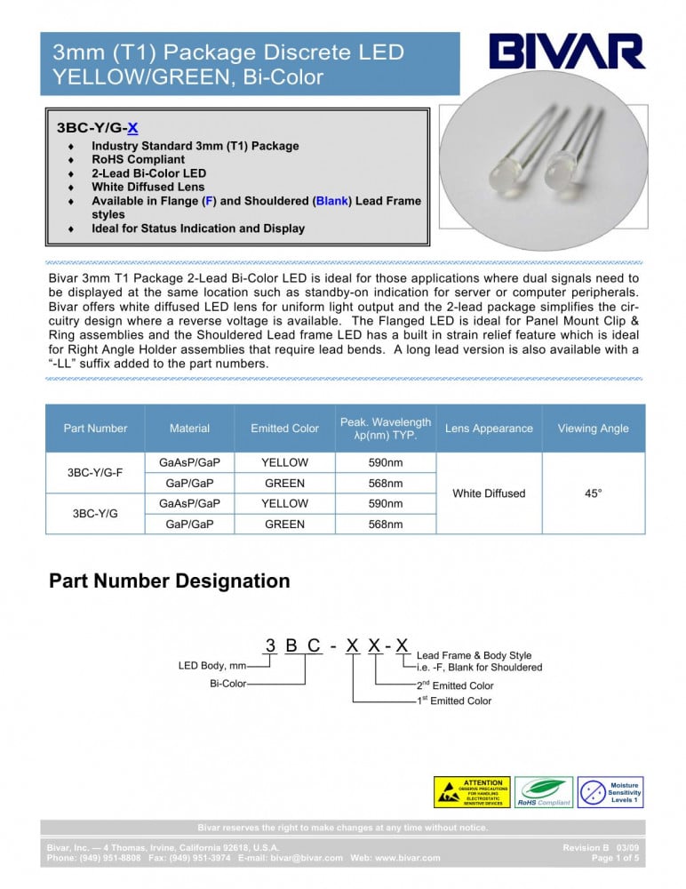 BIVAR 3BC-Y/G datasheet page 1