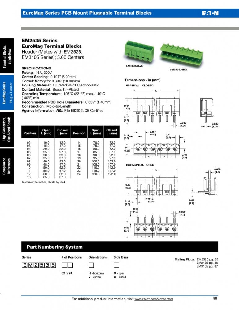 EATON EM2535 series technical document page