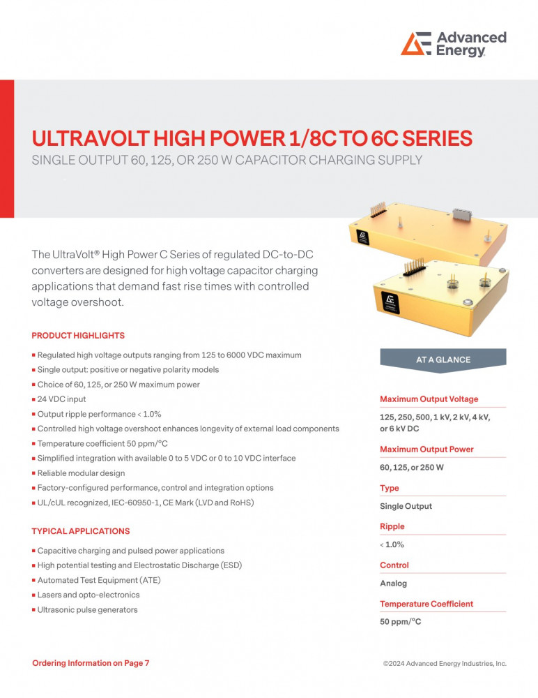 UltraVolt High Power C Series datasheet page 1