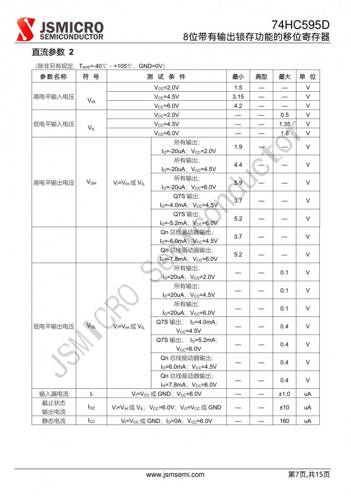 74HC595D datasheet page 7