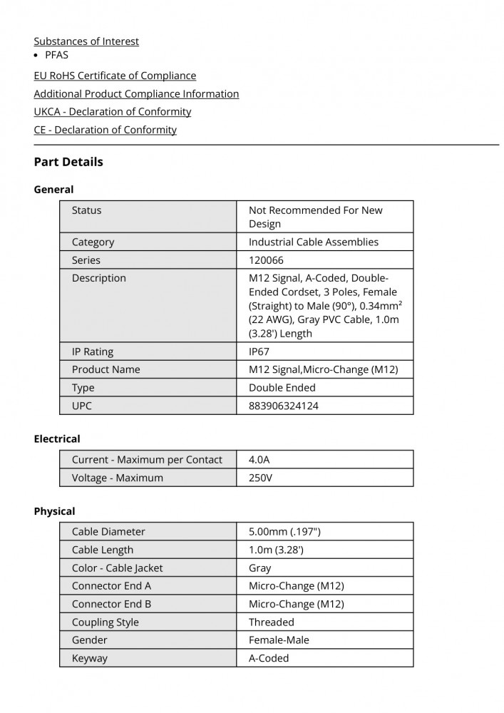 MOLEX 1200668007 product drawing preview, page 2