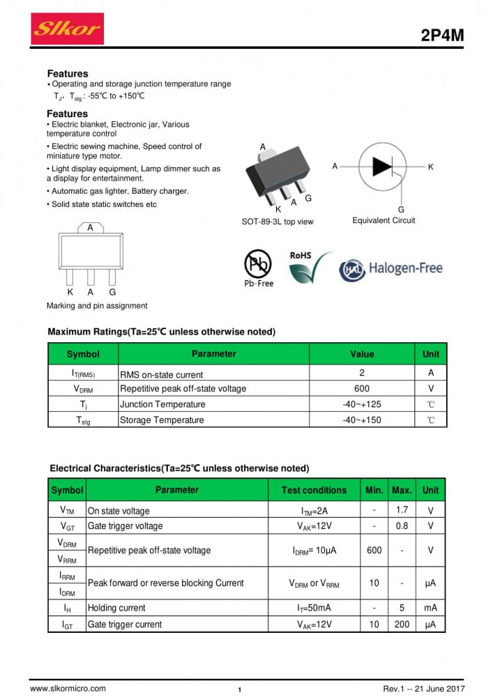 2P4M datasheet page 1