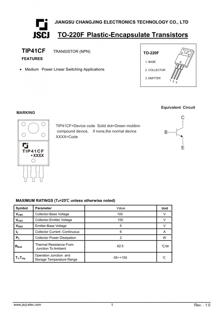 TIP41CF datasheet page 1