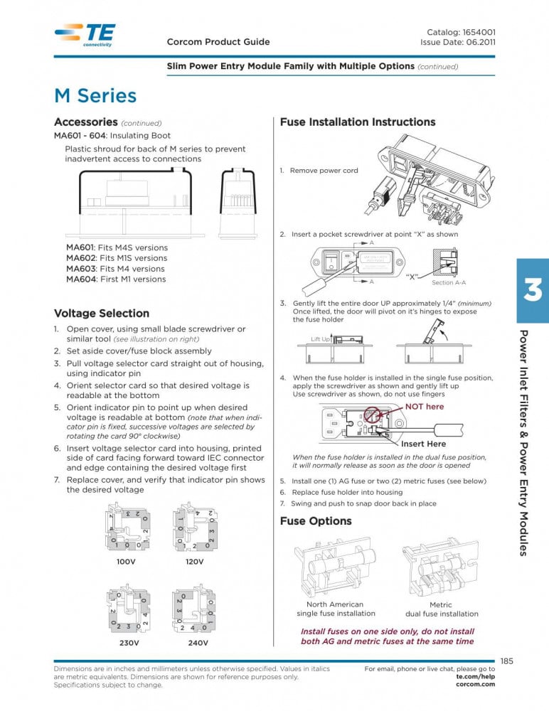 TE Connectivity M Series datasheet page 3