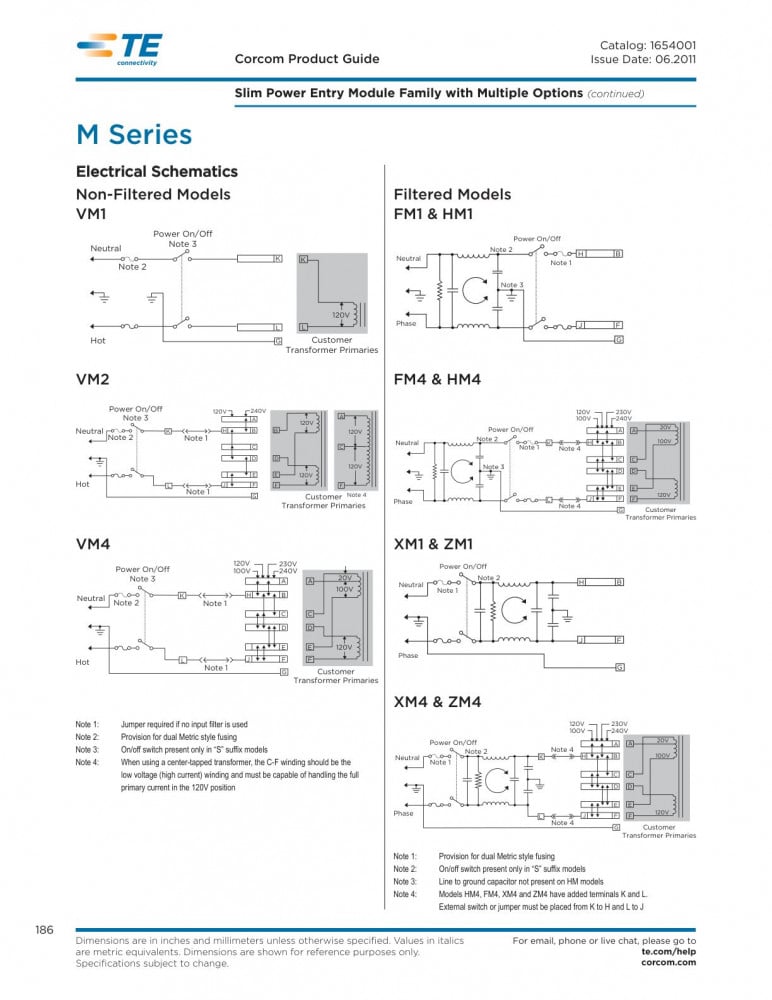 TE Connectivity M Series datasheet page 4