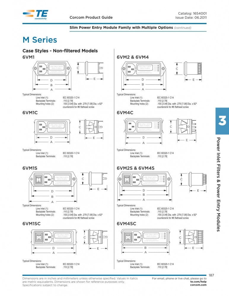 TE Connectivity M Series datasheet page 5