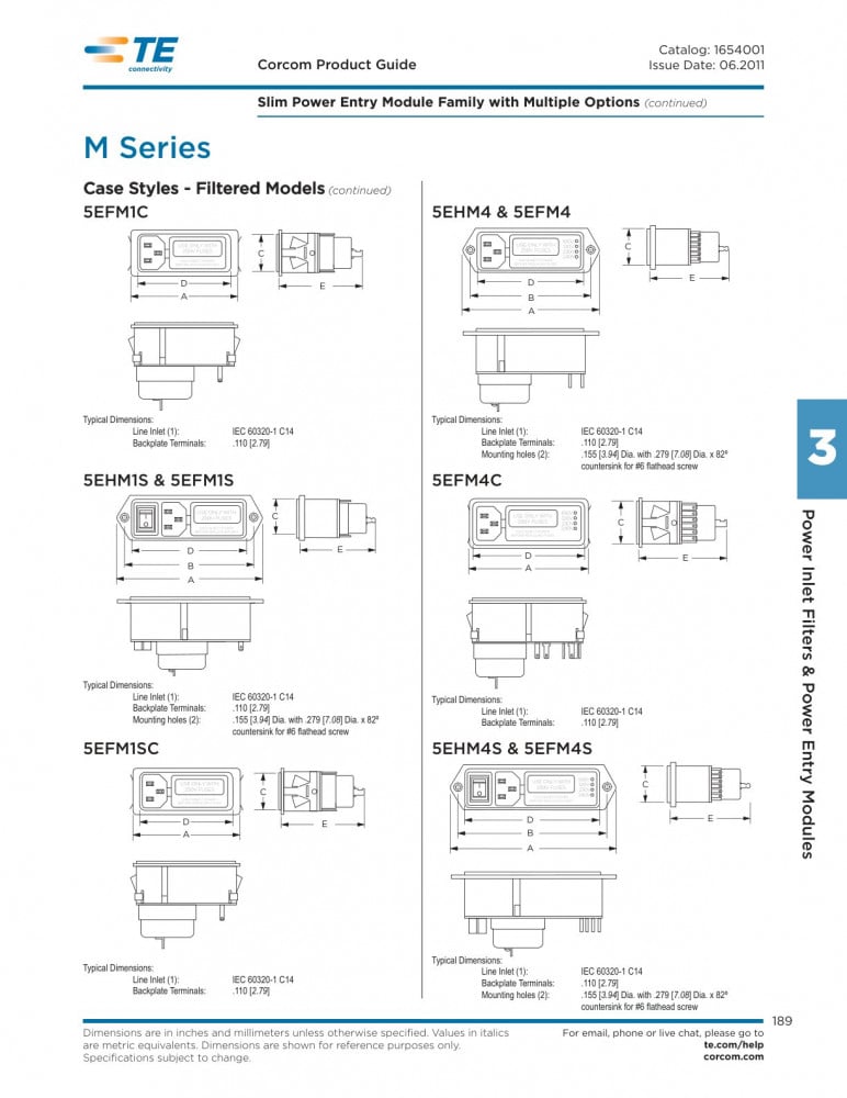 TE Connectivity M Series datasheet page 7