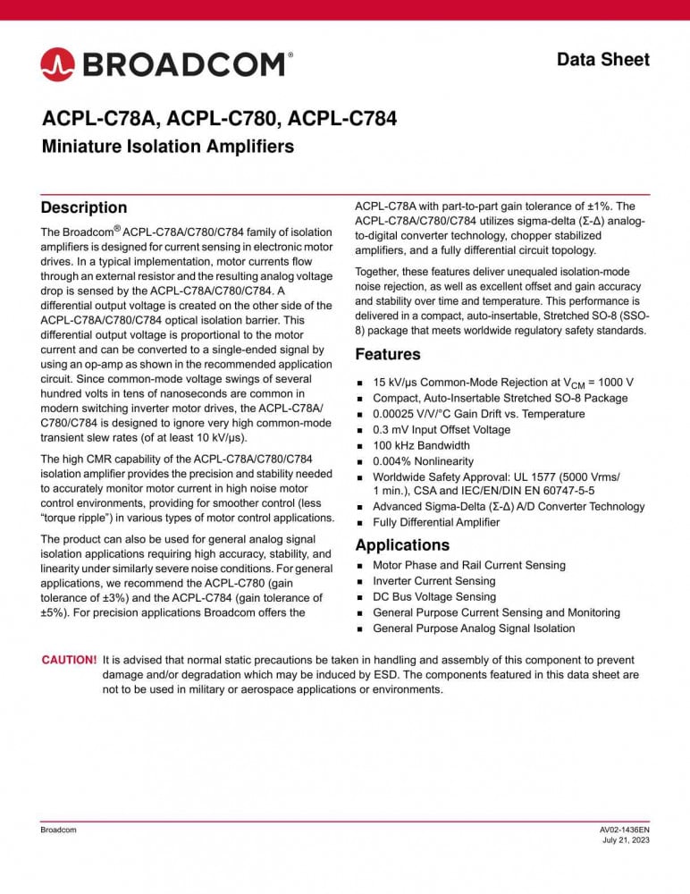 ACPL-C780-560E datasheet page 1