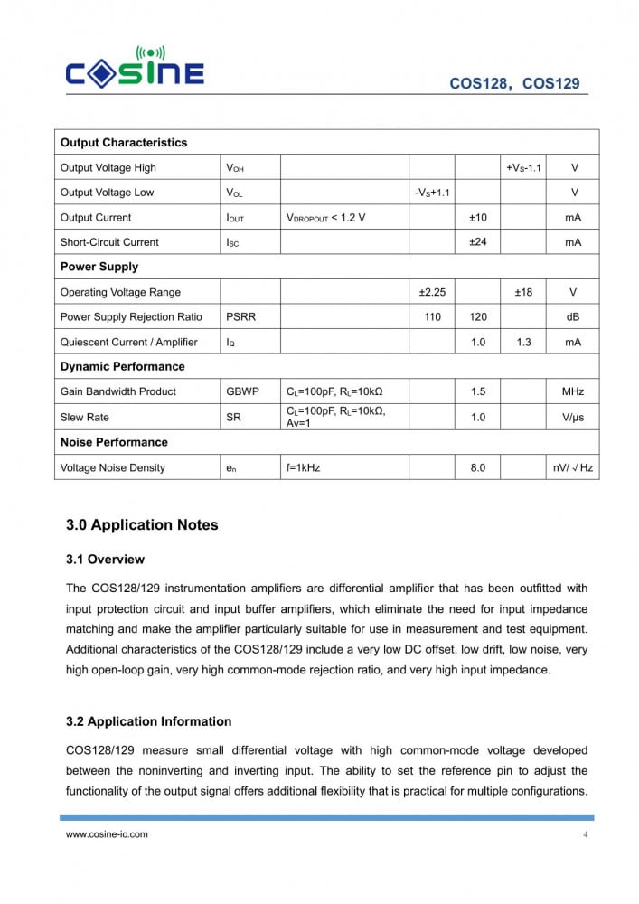 COS128C datasheet page 4