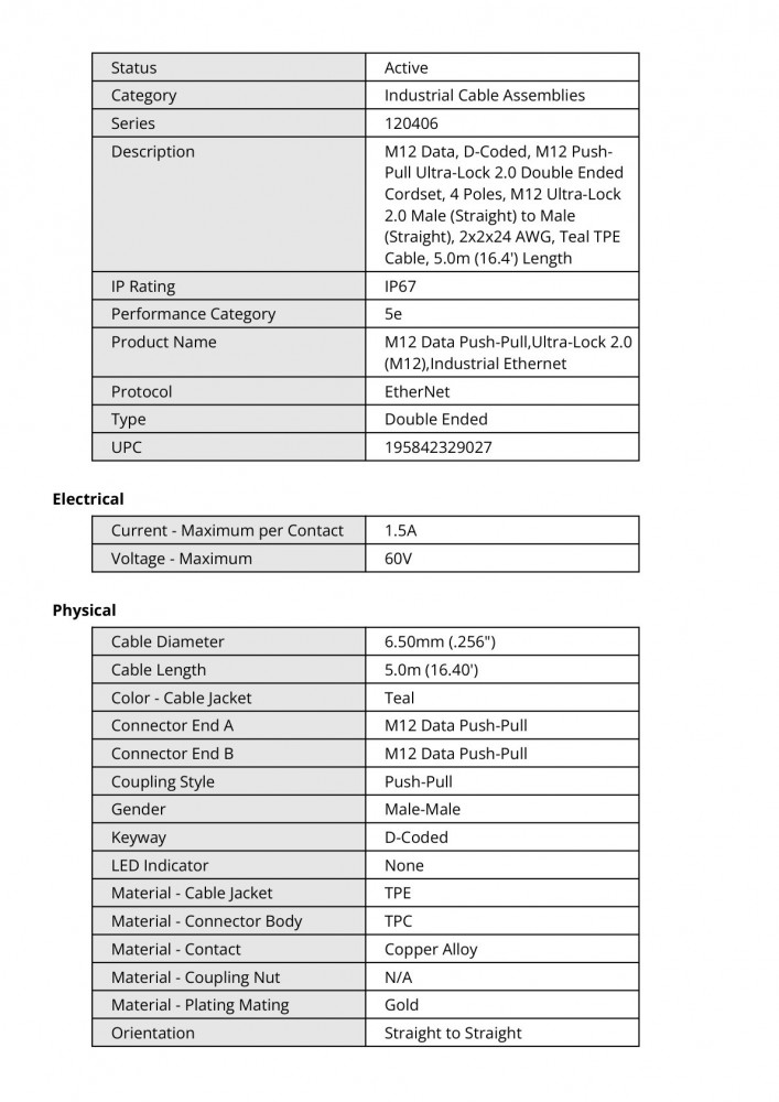 Molex product specification preview, page 2
