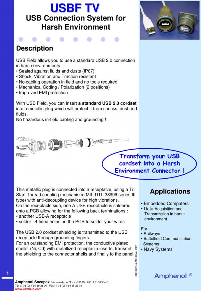 Amphenol USB Field TV document page 1