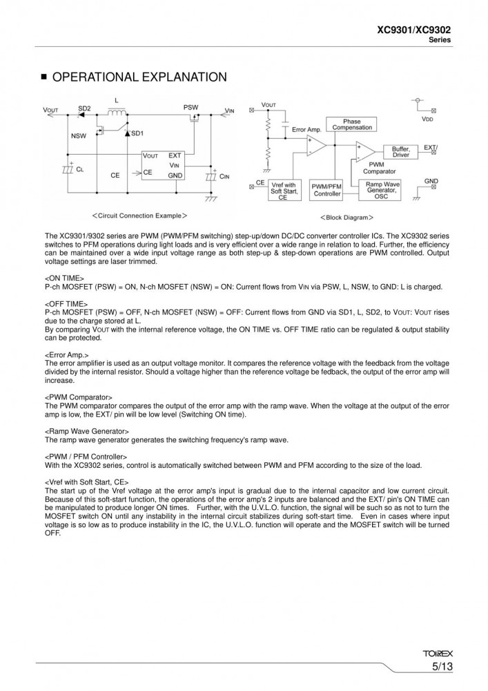 XC9301A553MR-G technical document page 5