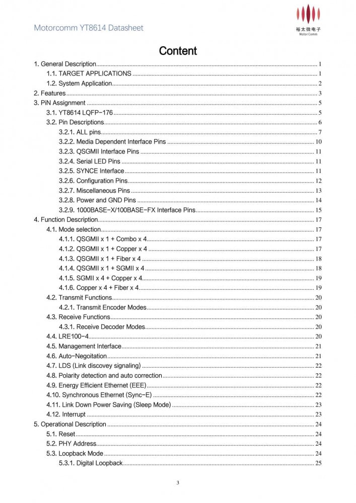 YT8614H datasheet page 4