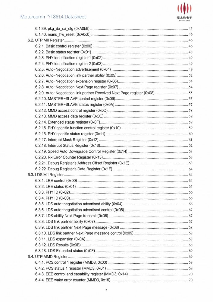 YT8614H datasheet page 6